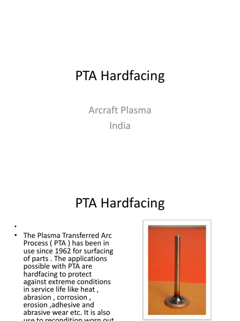 PTA Hardfacing | PDF | Electric Arc | Welding