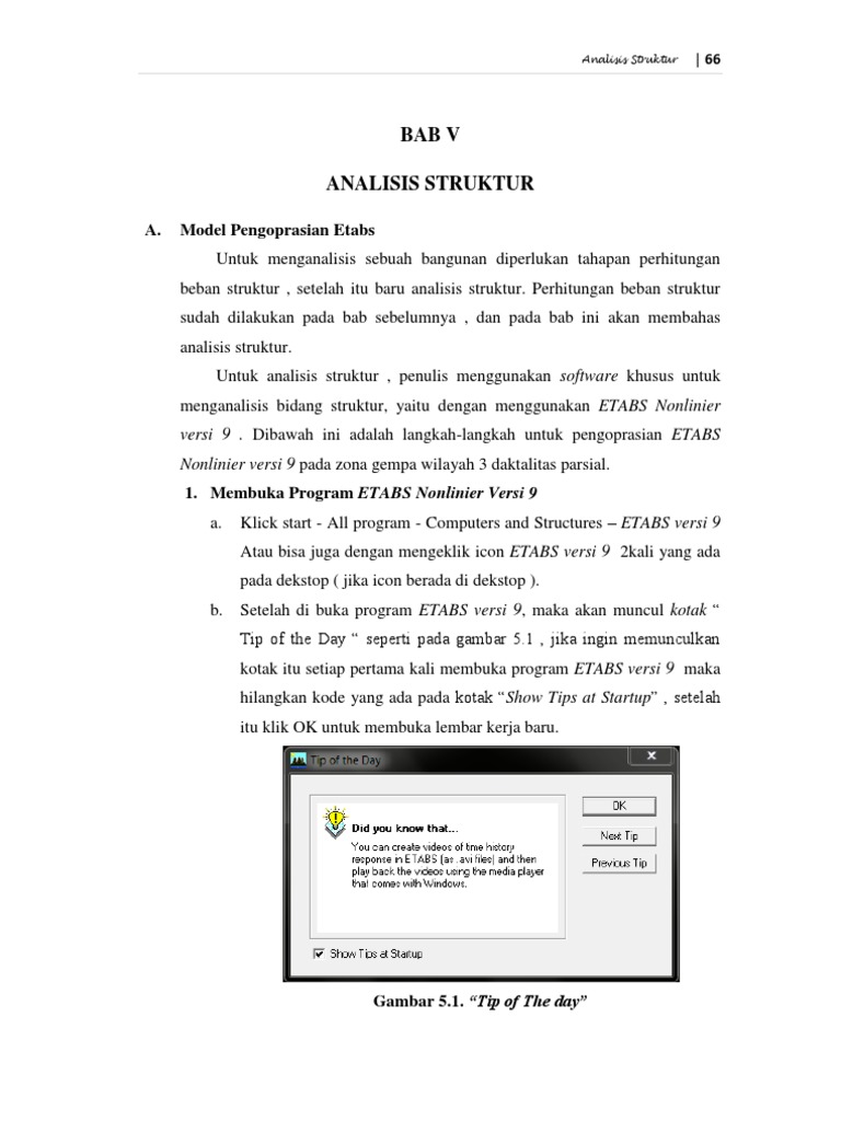 Tutorial Etabs Non Linear Versi 9 | PDF
