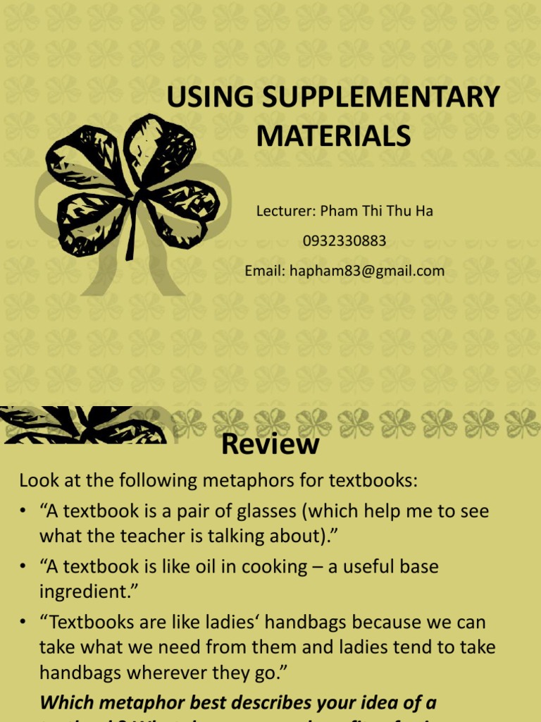 Examples of Supplementary Materials in ELT | PDF | Language Acquisition ...