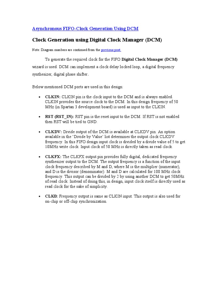 Clock Generation Using Digital Clock Manager (DCM) | Download Free PDF | Field Programmable Gate ...