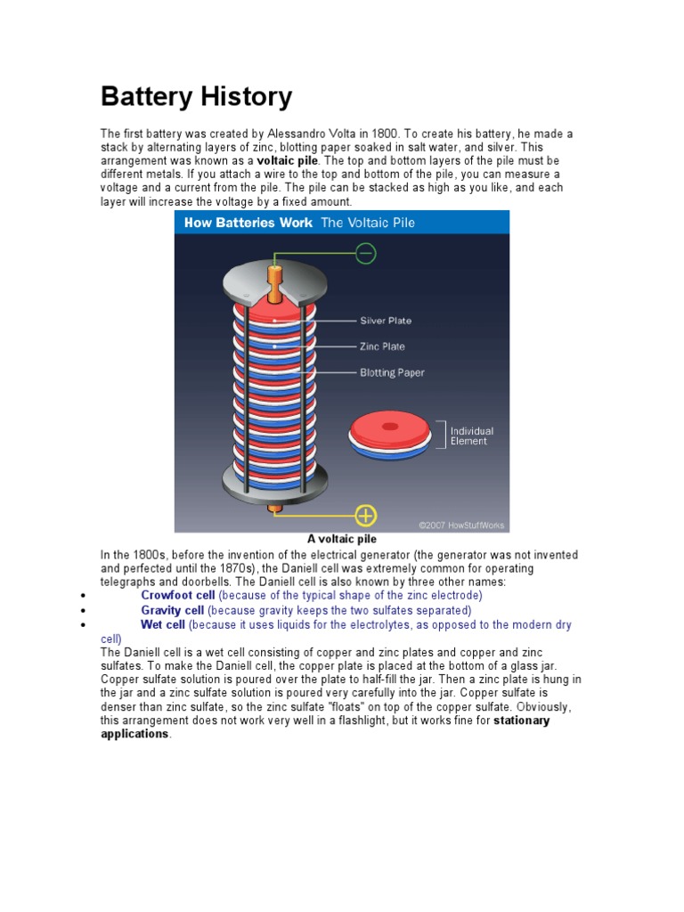 Battery History | PDF | Battery (Electricity) | Battery Charger