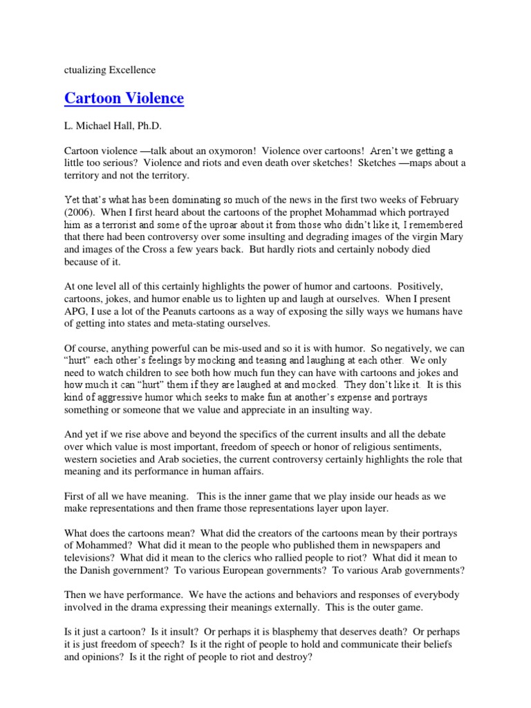 Cartoon Violence | PDF | Blasphemy | Humour