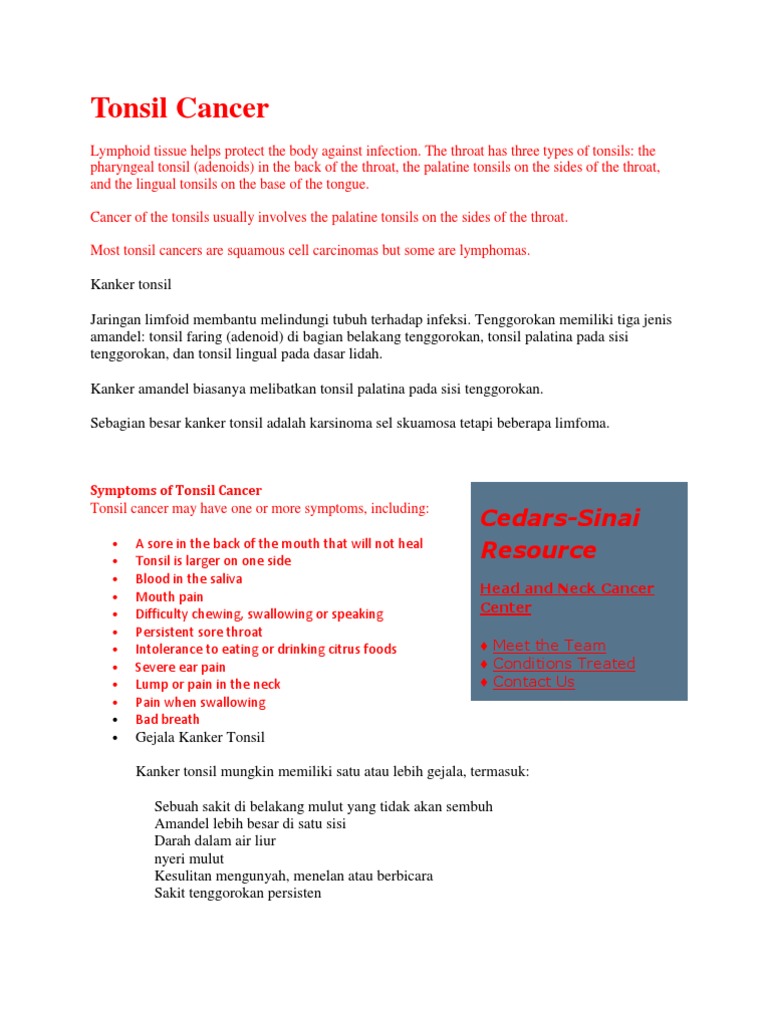 Tonsil Cancer | PDF | Ct Scan | Medical Imaging