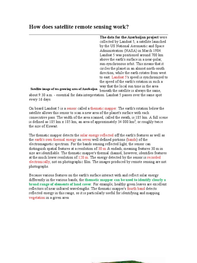 How Does Satellite Remote Sensing Work | PDF | Geographic Information ...