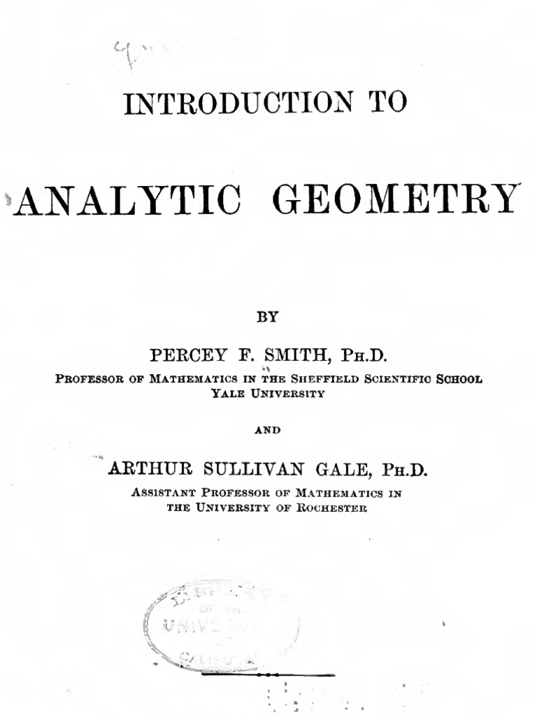 Introduction To Analytical Geometry | PDF