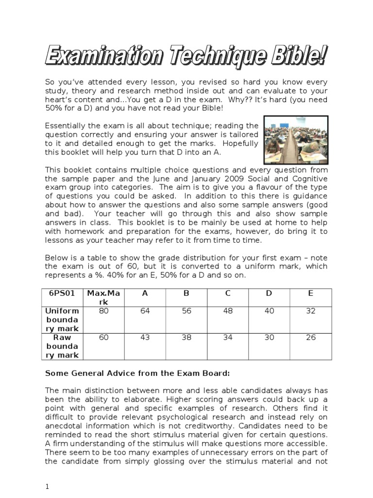 Exam Booklet For Students | Download Free PDF | Survey Methodology ...