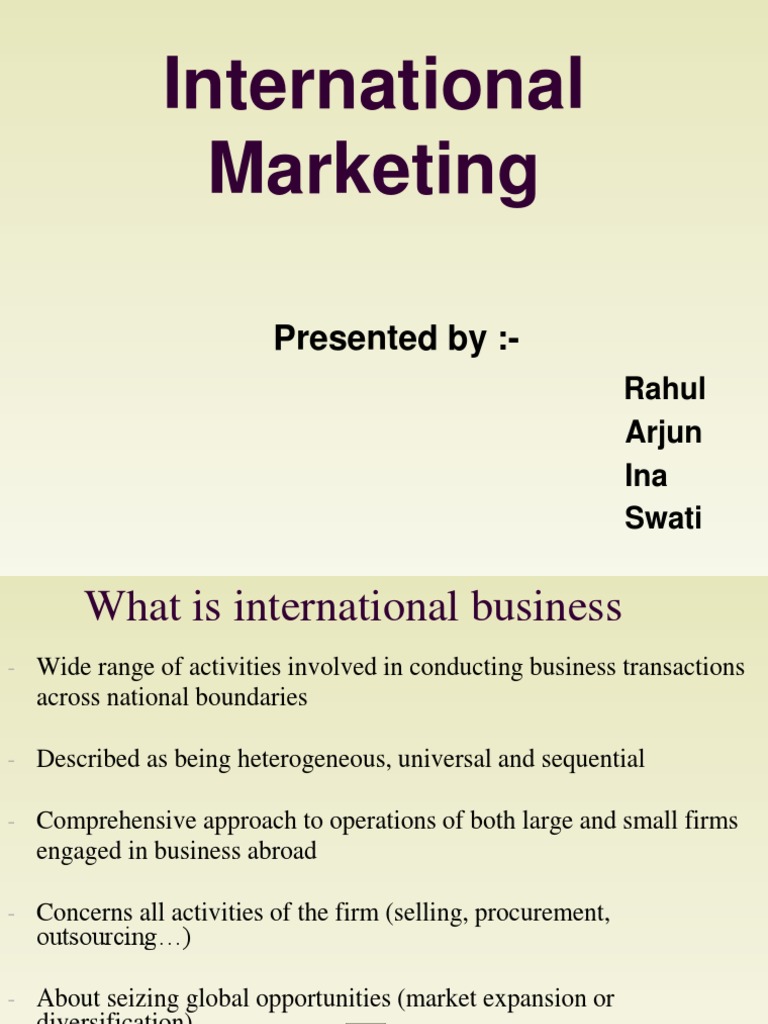 CH 1-2 PPT Introduction To International Marketing | PDF | Market ...