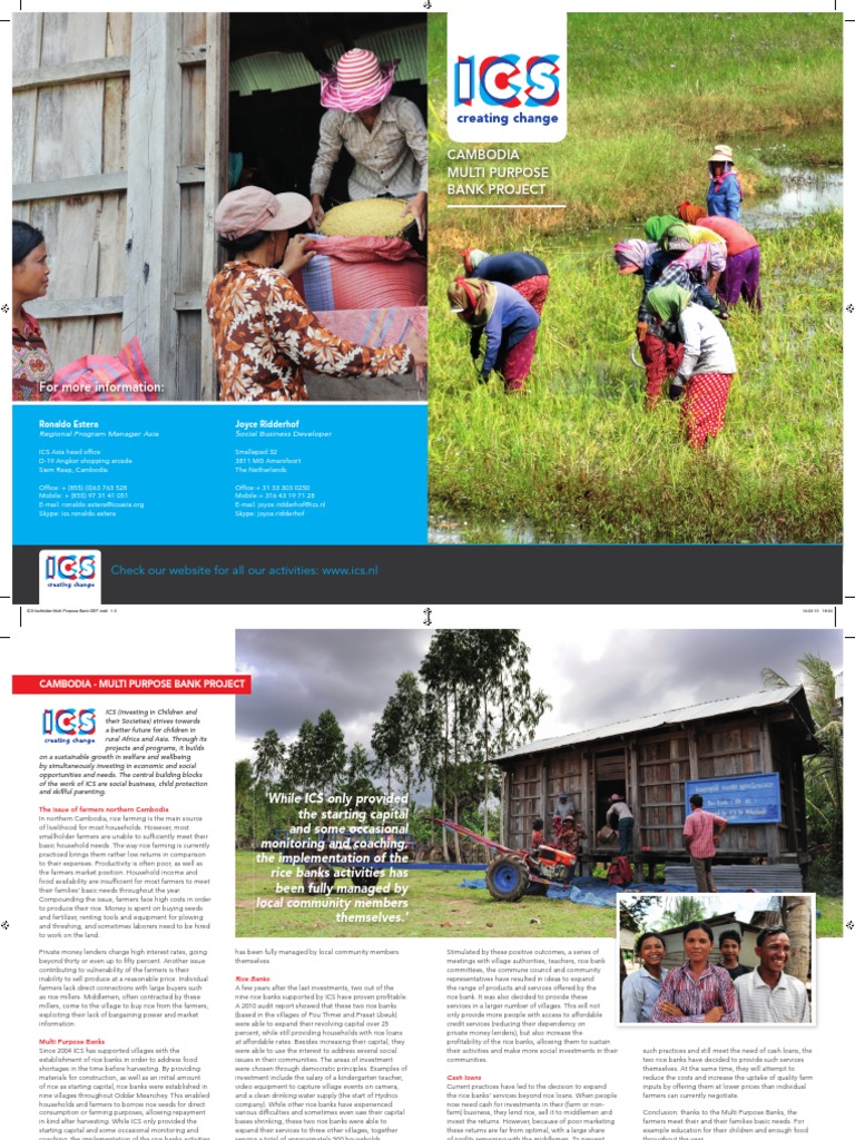 ICS Factfolder Multi Porpose Bank Cambodia | PDF | Rice | Banks