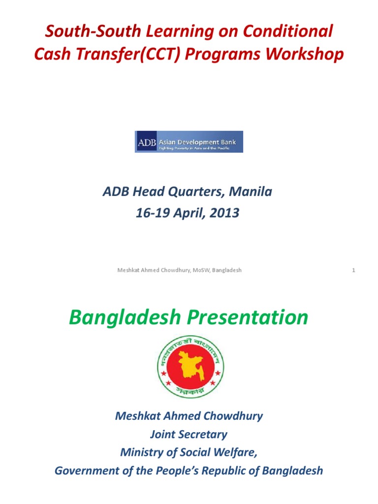 Bangladesh CCT Programs Overview | PDF | Cash Transfers | Bangladesh