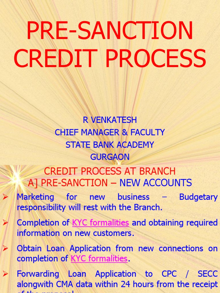 Pre-Sanction Credit Process | PDF | Real Estate Appraisal | Banks