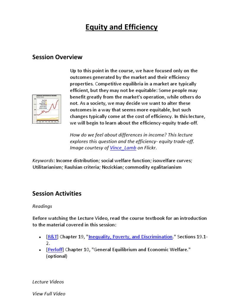 Understanding Equity and Efficiency | PDF | Finance & Money Management