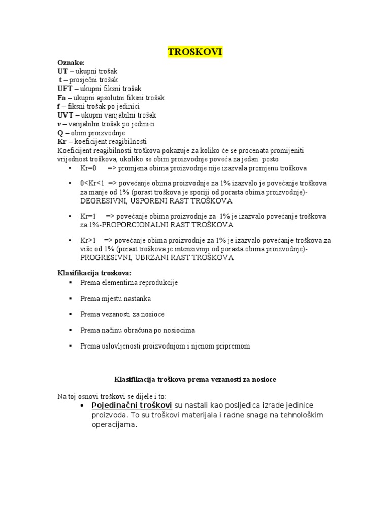 Troskovi Skripta | PDF