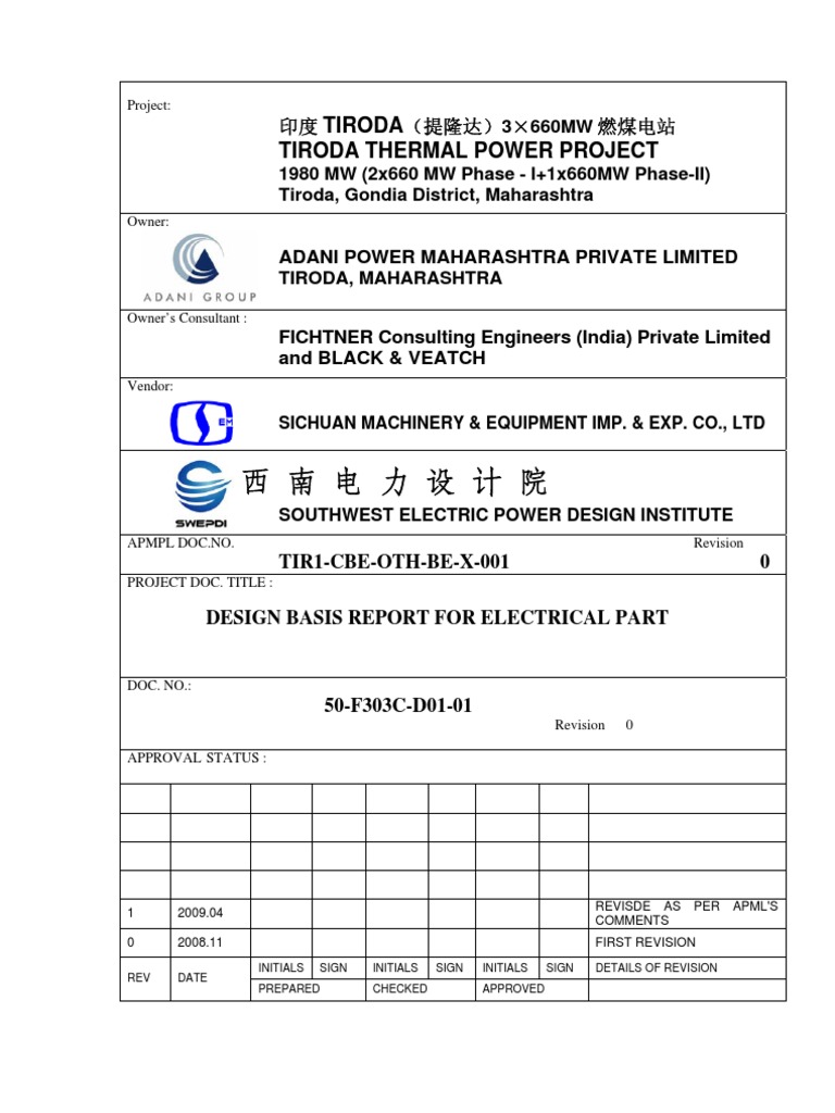 Design Basis Report | PDF | Electrical Substation | Transformer