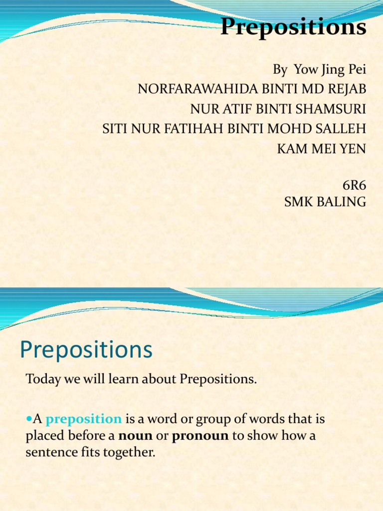 Preposition | PDF | Preposition And Postposition | Verb