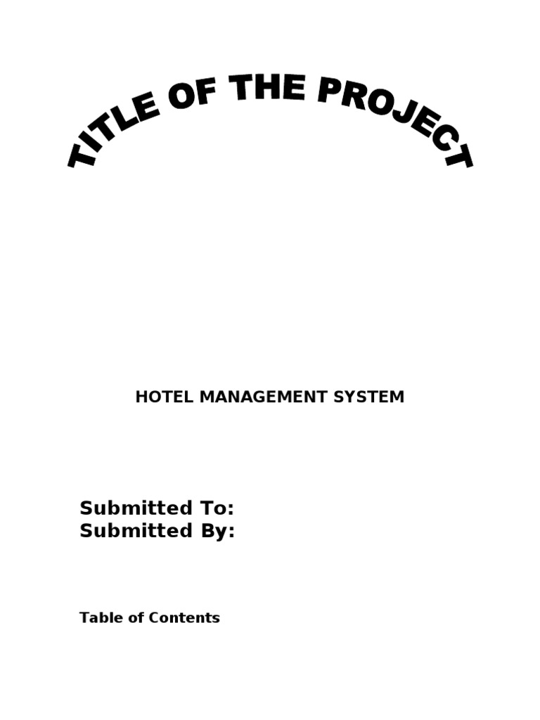 Hotel Management System | Download Free PDF | Databases | Object (Computer Science)