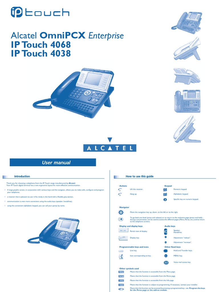 Alcatel Omnipcx: Ip Touch 4068 Ip Touch 4038 | PDF | Icon (Computing ...