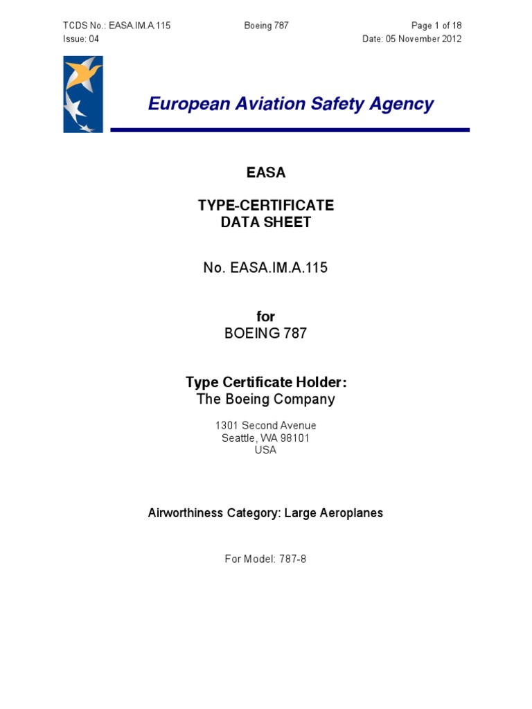 European Aviation Safety Agency: Easa Type-Certificate Data Sheet ...