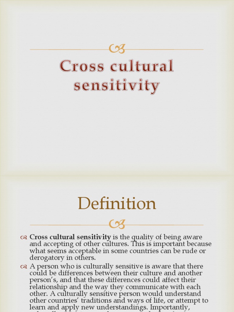 Understanding Cross-Cultural Sensitivity | PDF | Multiculturalism ...