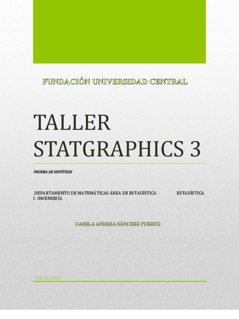 Taller Statgraphics 3 | PDF | Análisis de variación | Diferencia