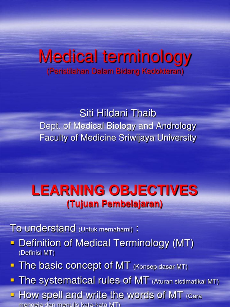 SHT Medical Terminology (190908) | PDF | Linguistics | Medicine