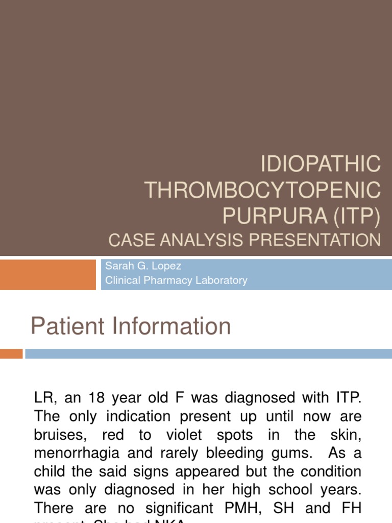 ITP Case Analysis and Clinical Features | PDF | Body Fluids | Hematology