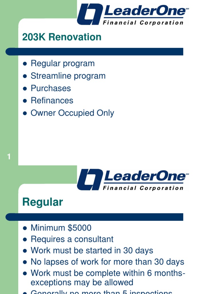 203k Flyer | Refinancing | Mortgage Loan