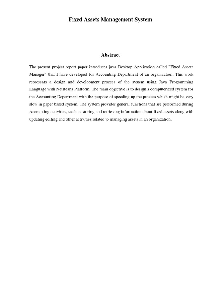Fixed Assets Management System | PDF | Usability | Software Development