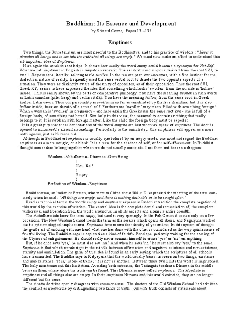 Understanding Emptiness A Summary Of Key Buddhist Concepts Such As