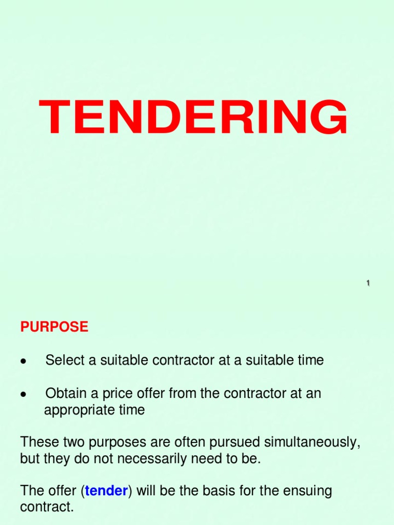Understanding the Tendering Process: A Comprehensive Guide to Selecting ...