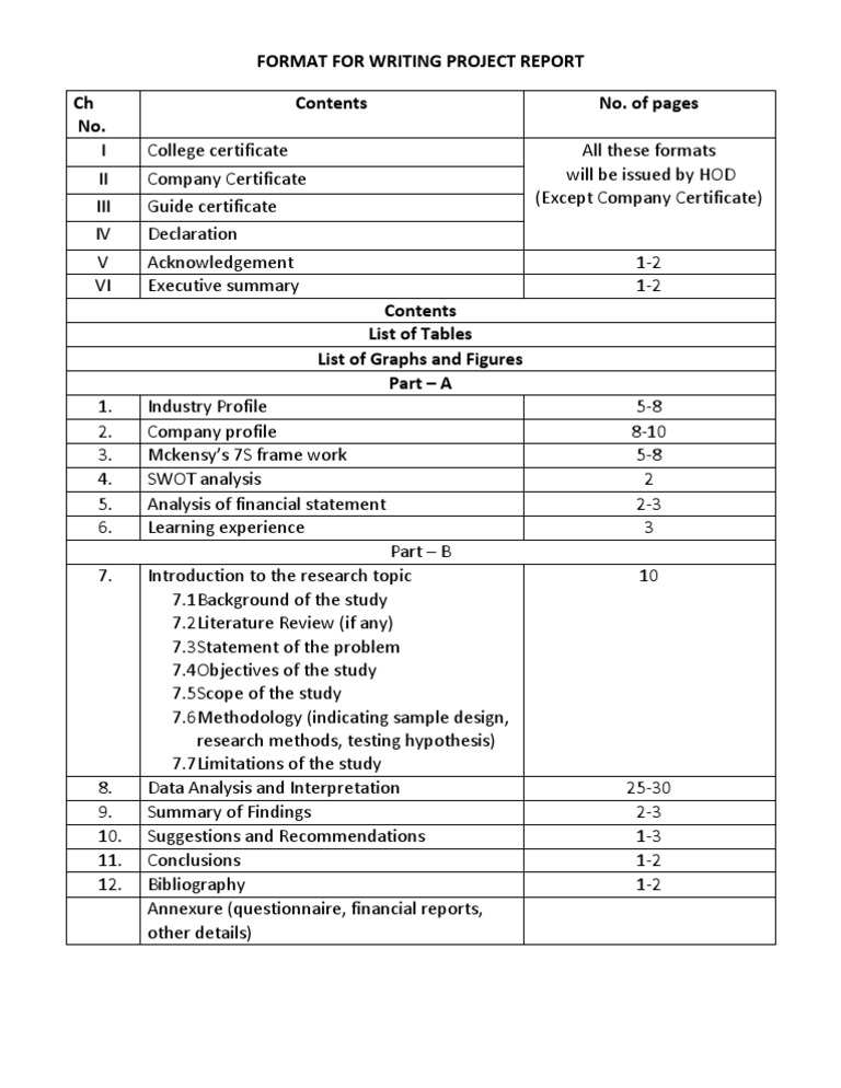 Project Report Writing Format Guide | PDF | Business