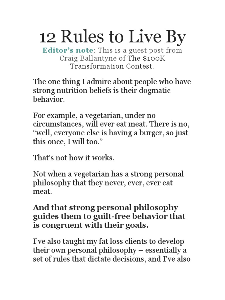 12 Rules To Live by | PDF | Psychological Concepts | Psychology