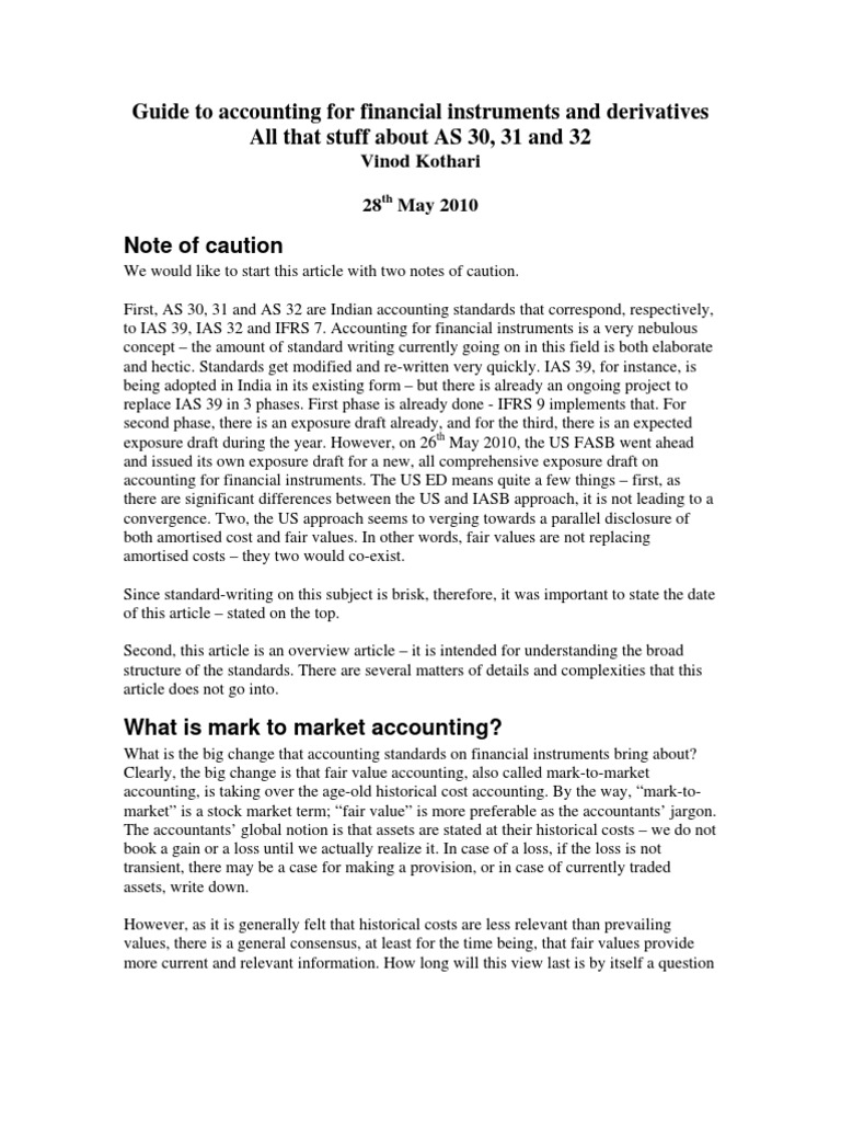 Guide To Accounting For Financial Instruments | PDF | Derivative ...