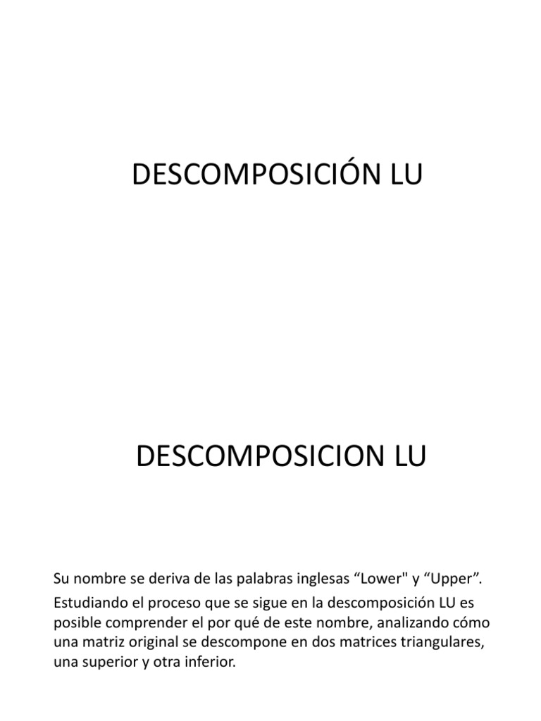 Factorizacion LU | PDF | Matriz (Matemáticas) | Álgebra