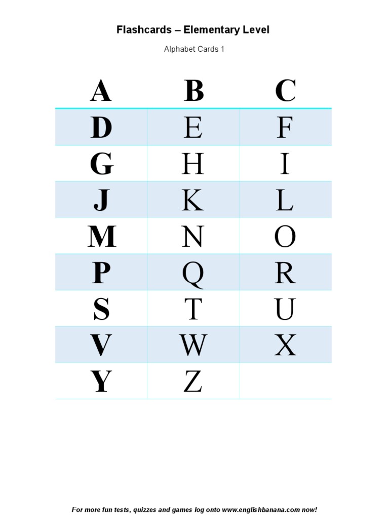 Free Elementary Alphabet Flashcards | PDF