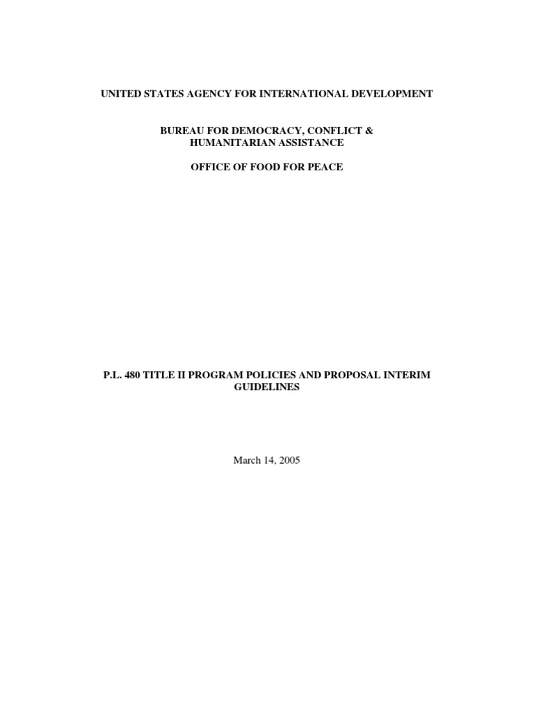 Title II Program Guidelines | PDF | Food Security | United States ...