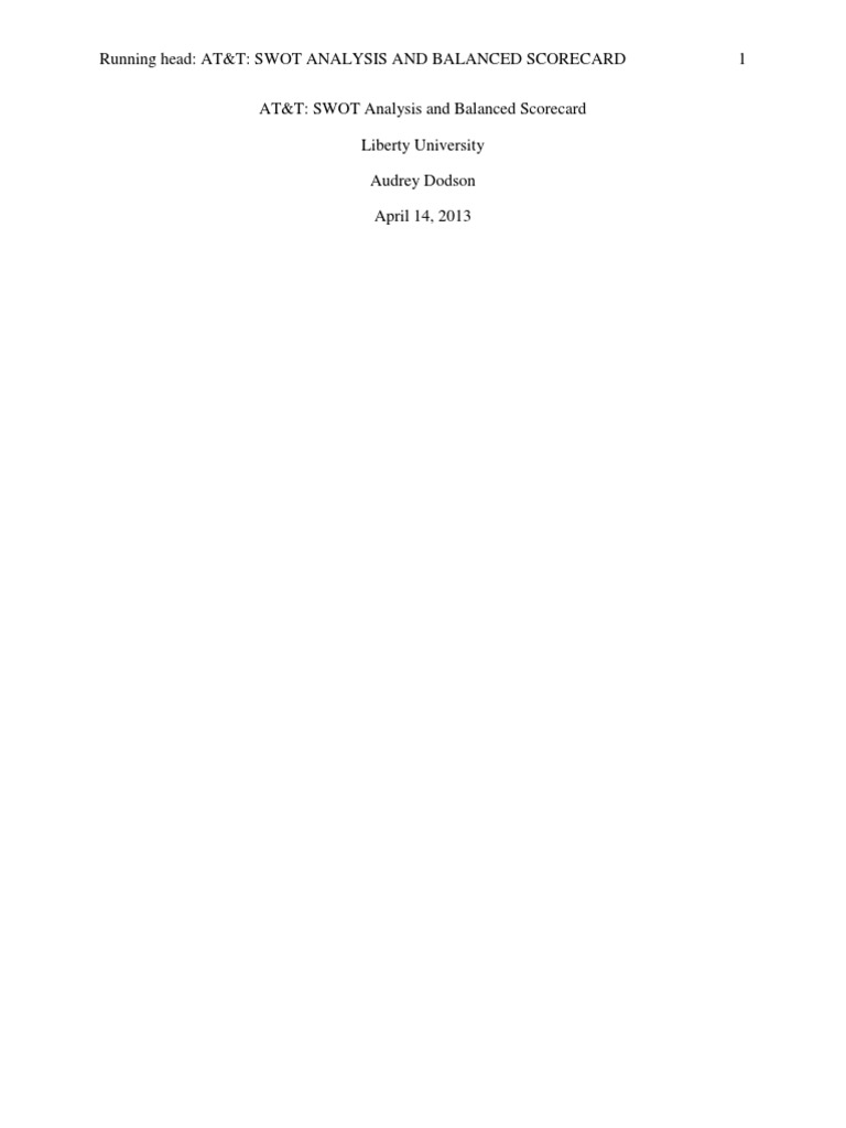 At&t Swot and BSC | PDF | Employee Retention | Swot Analysis