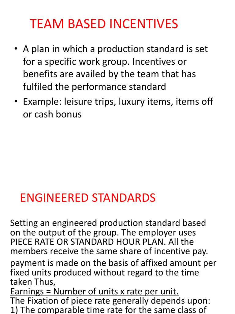 Team-Based Incentive Plans: Analyzing Group Performance Standards ...