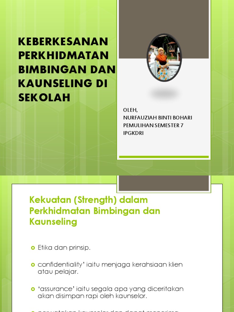 Keberkesanan Perkhidmatan Bimbingan Dan Kaunseling Di Sekolah | PDF