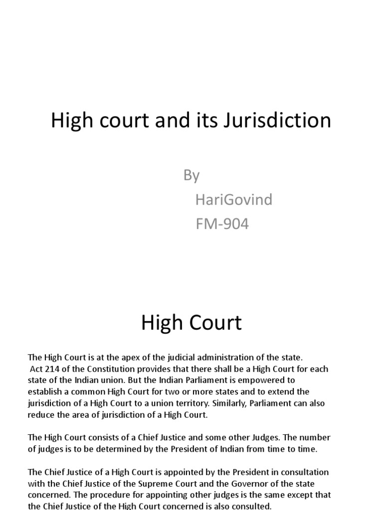 High court and its Jurisdiction.pptx | Supreme Courts | Jurisdiction