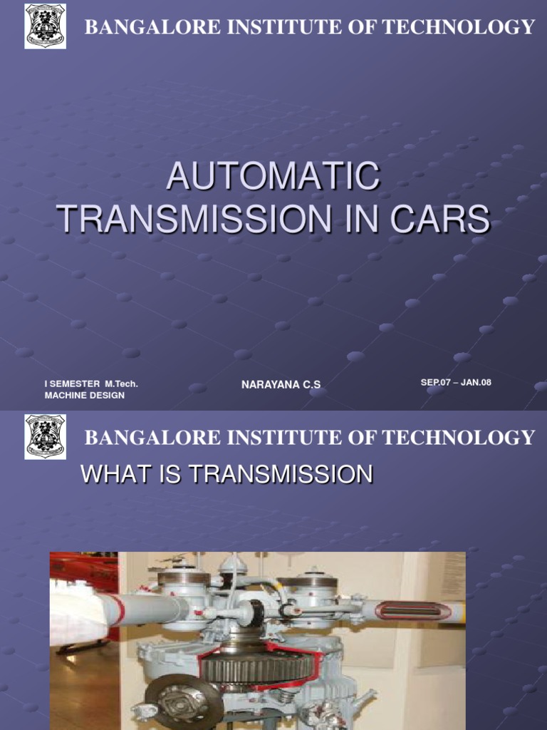Automatic Transmission in Cars Overview | PDF
