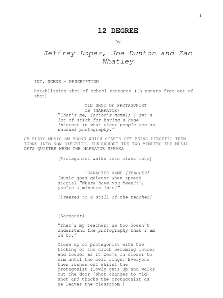 Jeffrey Lopez, Joe Dunton and Zac: 12 Degree | PDF | Narration | Photograph
