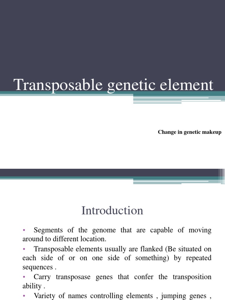Transposable Genetic Element | PDF | Transposable Element | Dna