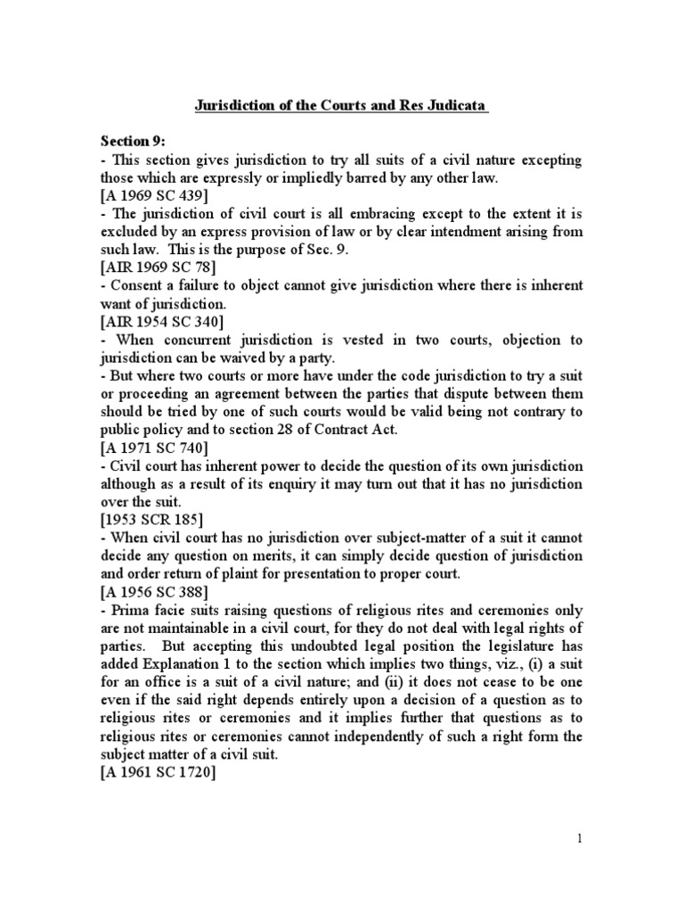 CPC Syllabus | PDF | Res Judicata | Joinder