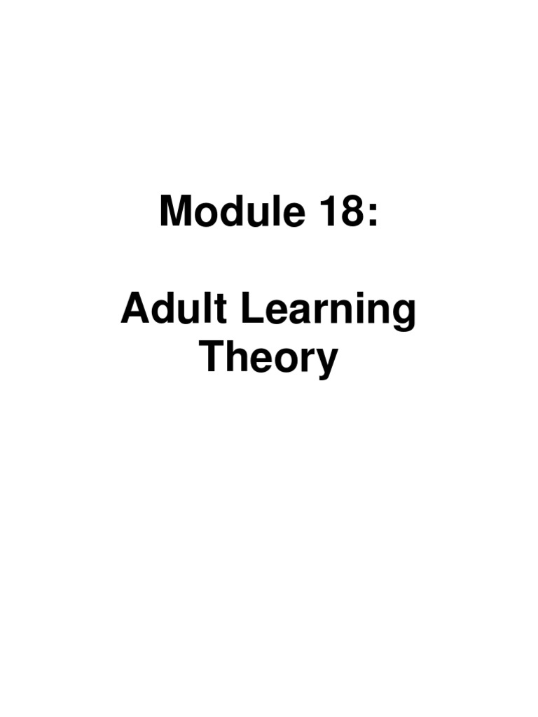 Adult Learning Theory Pdf Learning Theory Education Adult Education