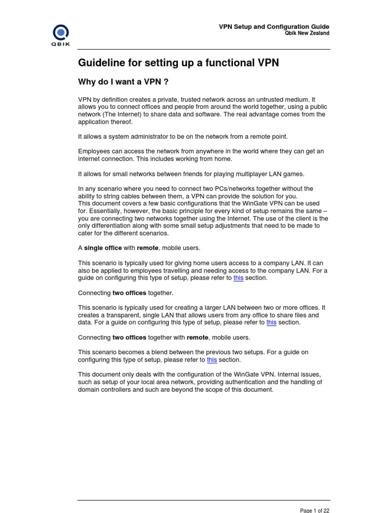 Vpn Setup Guide Pdf Virtual Private Network Computer Network