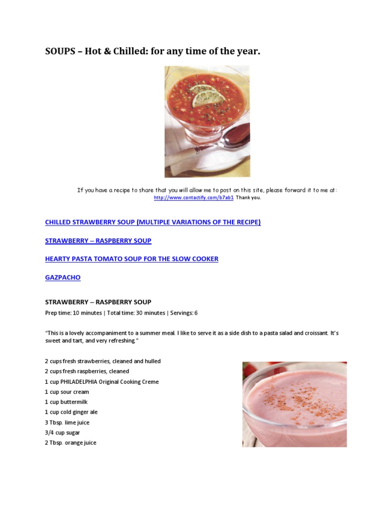 Soups | PDF | Soup | Tomato Sauce