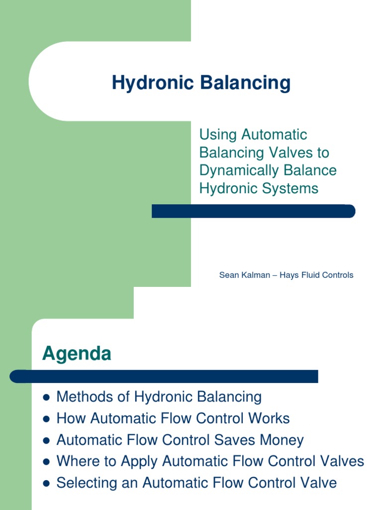 Hydronic Balancing | PDF | Valve | Home Appliance