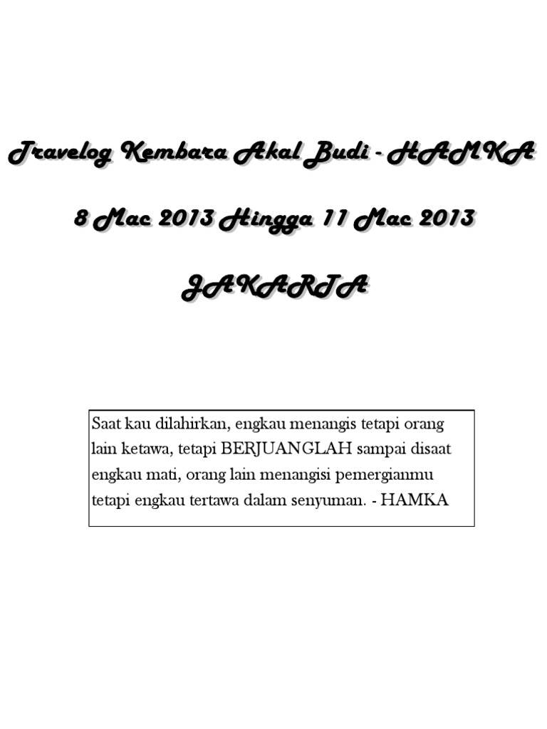 Travelog Hamka - Kembara Akal Budi | PDF
