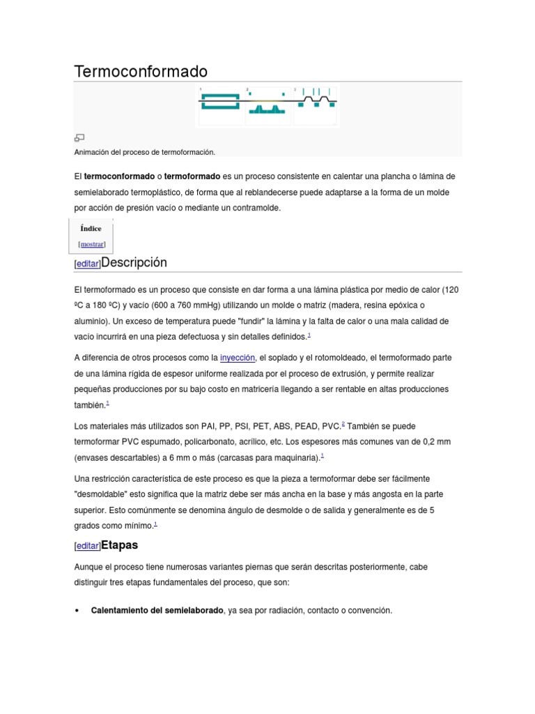 Termoconformado | PDF | Procesos industriales | El plastico