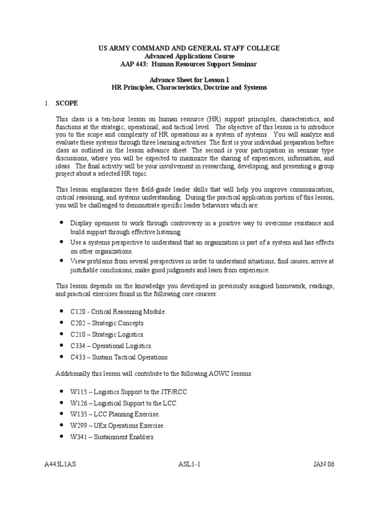 AAP 443 AS1 (Final Copy) | PDF | Human Resources | Military